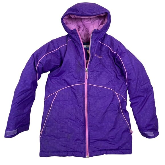 Columbia | Jackets & Coats | Columbia Girls Jacket M 12 Purple Hooded ...
